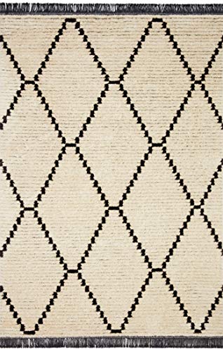 Chris Loves Julia x Loloi Alice Collection ALI-04 Cream / Charcoal 18" x 18" Sample Rug
