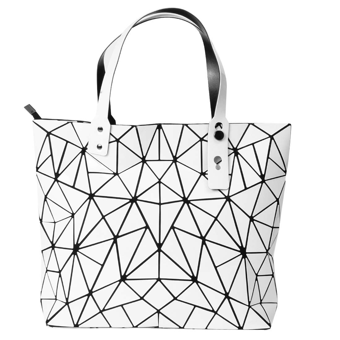 Ulalaza Geometric Lattice Luminous purse PU leather chain crossbody purse clutch purses for women