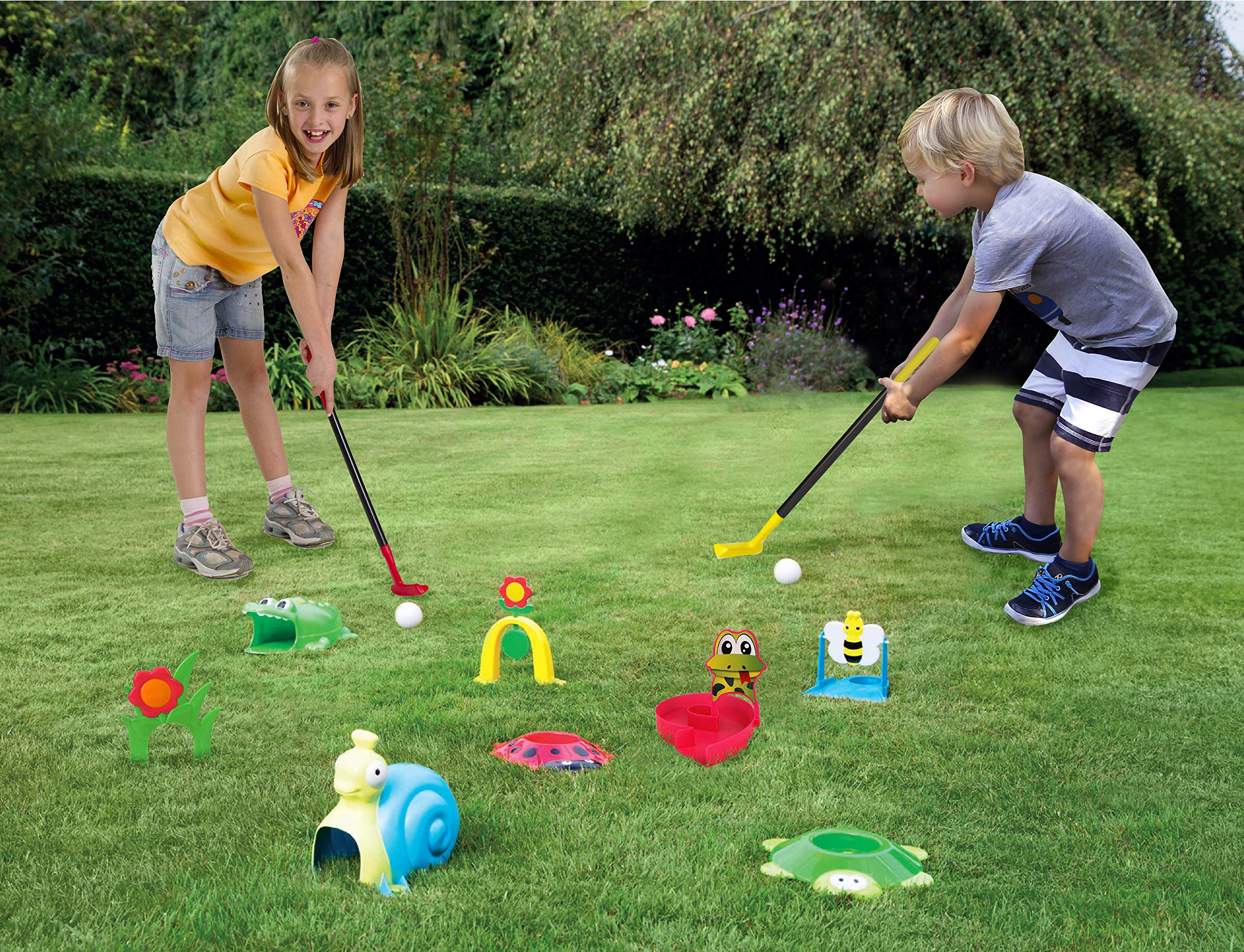 Party Hurray Children Golf Set, w/Golf Clubs, Practice Holes, Floral/Animal Obstacles, Golf Balls