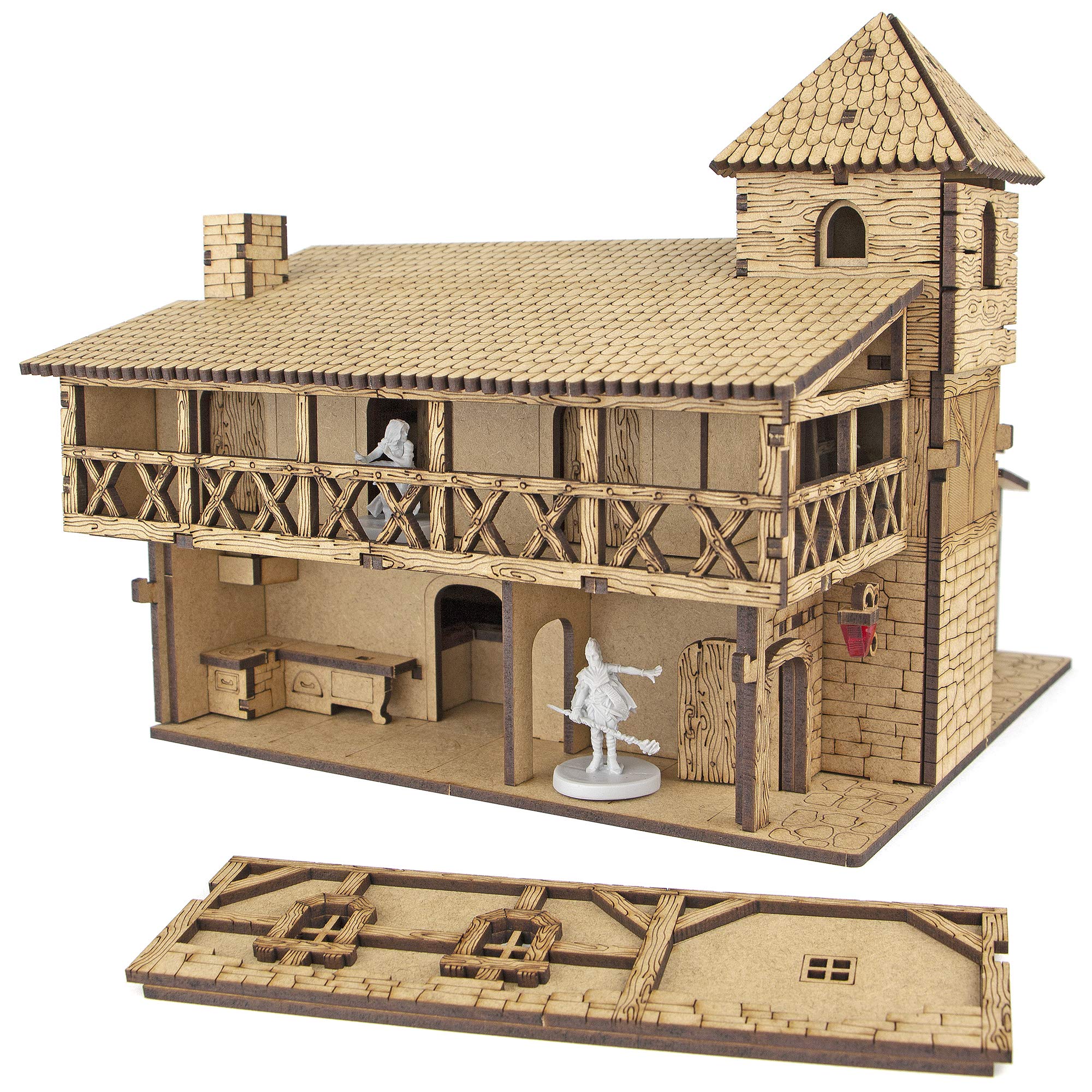 TowerRex Tavern DND Terrain 28mm - Fantasy Miniature for Warhammer, Pathfinder and D&D Tabletop Games