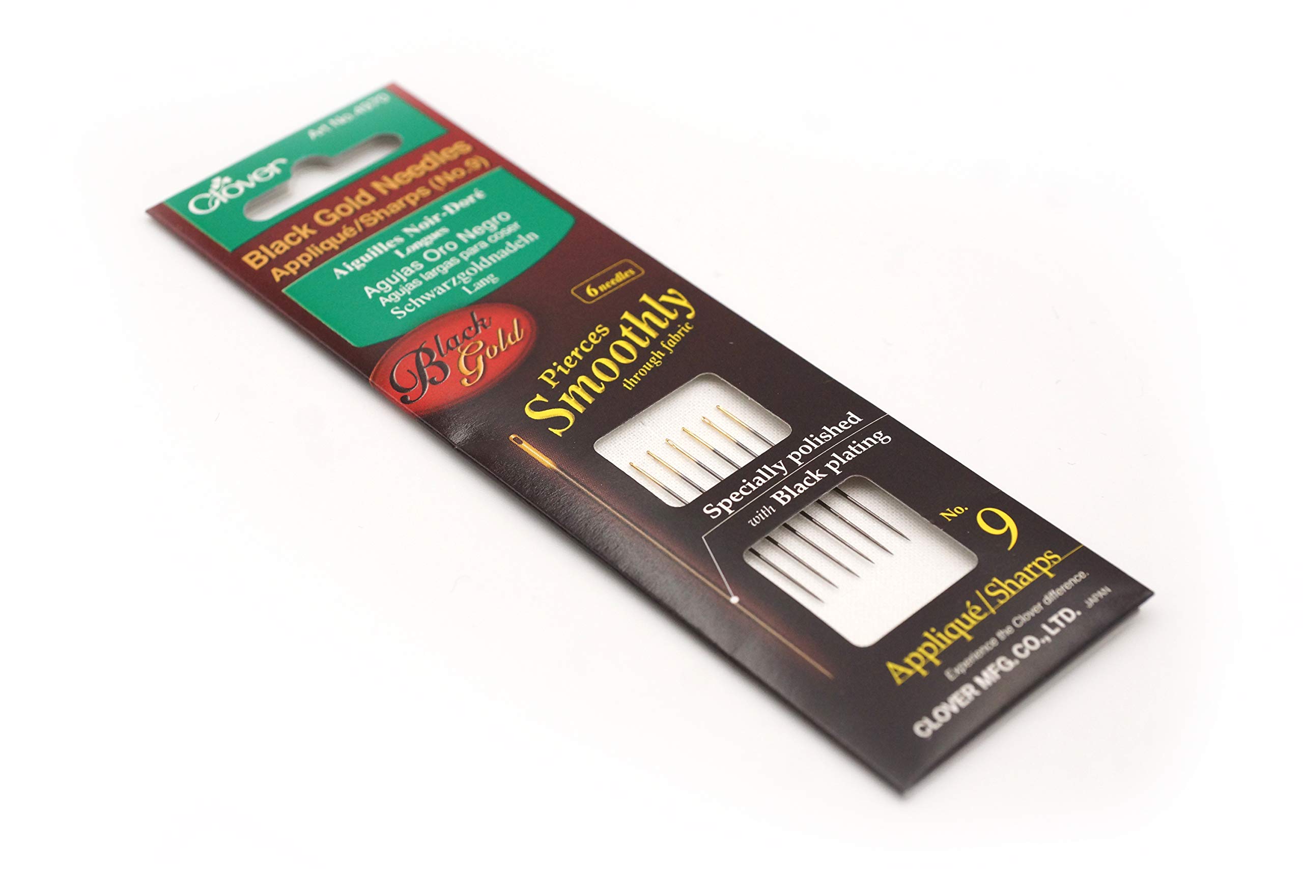 Clover Needles, Applique/Sharps No. 9, Black/Gold