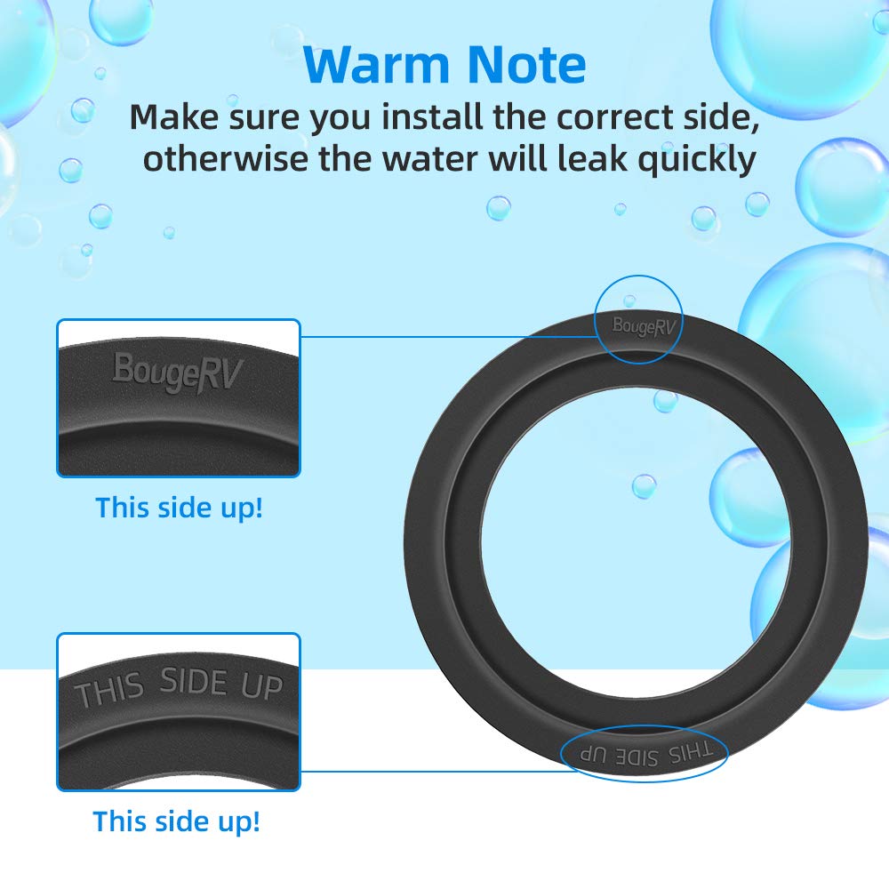 BougeRV RV Toilet Flush Ball Seal Replacement RV Accessories Flush Ball Gaskets for Dometic 300/310/320- Equivalent to Part Number 385311658 (2 Pack)