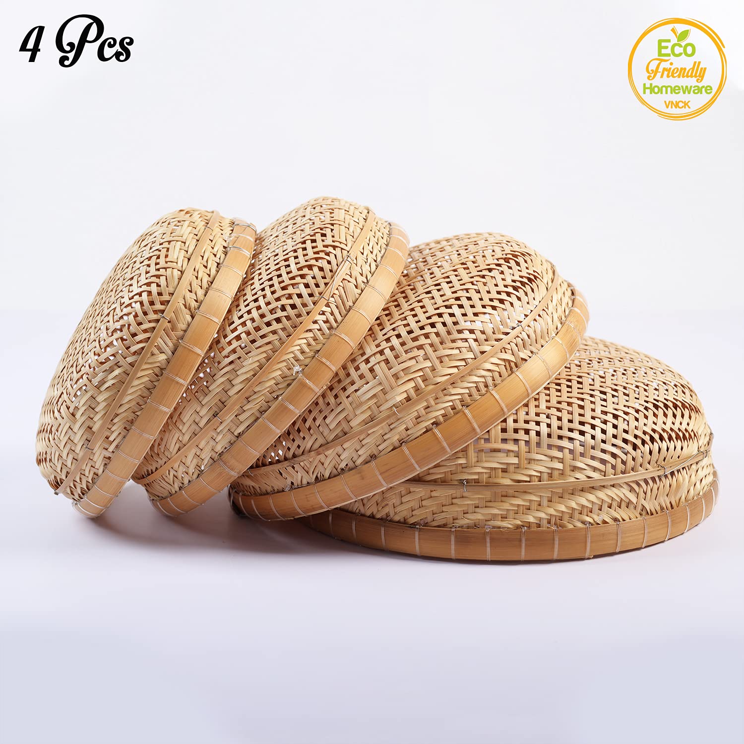 ECO FRIENDLY HOMEWARE VNCK Fruit Holder For Kitchen Countertop, Fruit Bowls For Table Centerpiece, Decorative Bowl, Fruit Bowl For Kitchen Counter (9.8", 11", 11.8", 13.4" diameter, 4 Pcs, Hole)