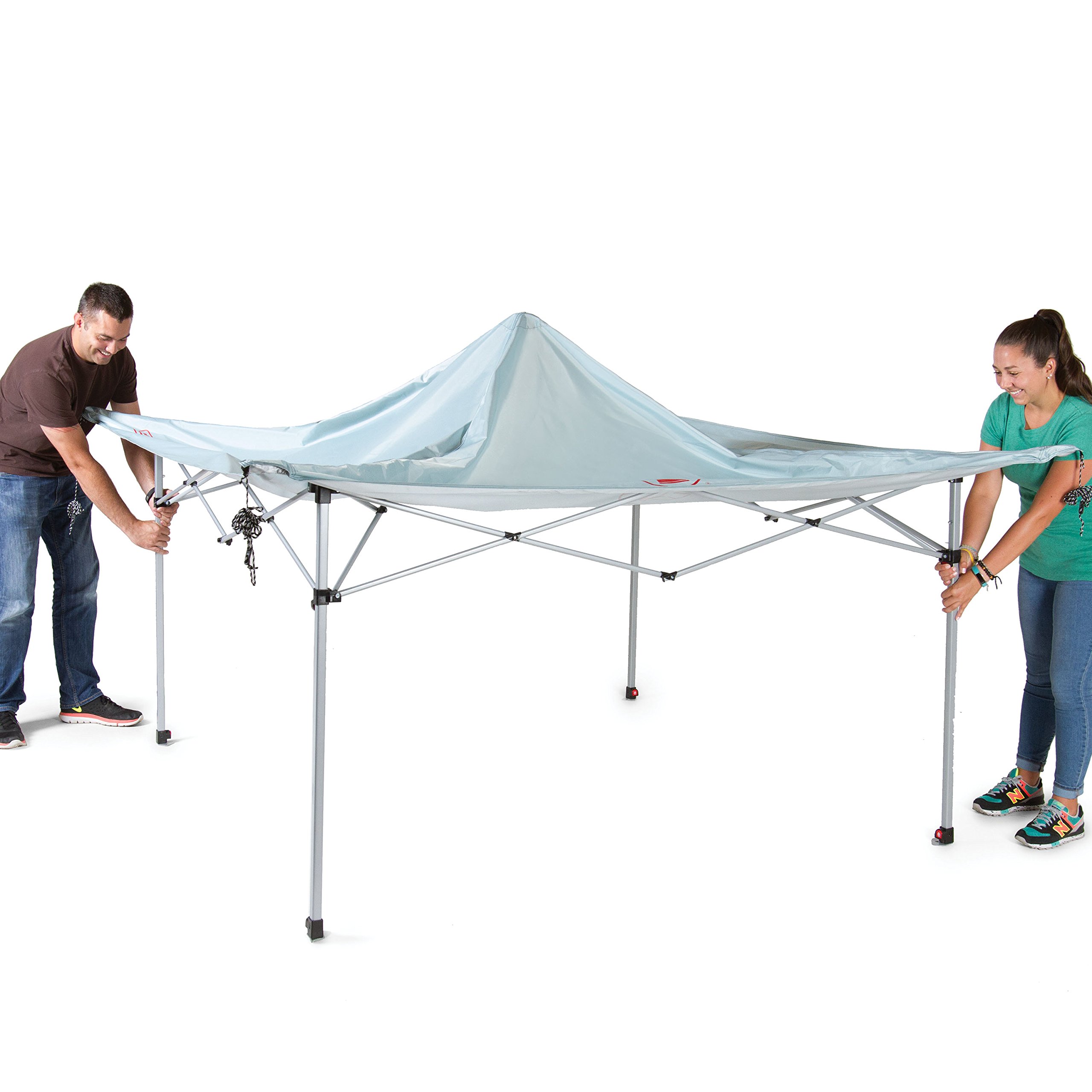 Coleman Light & Fast 10x10ft Pop Up Canopy Tent, Portable Sun Shelter Sets Up in 3 Mins & Weighs 10lbs Lighter than Comparable Shelters, Great for Beach, Yard, Tailgating, & More