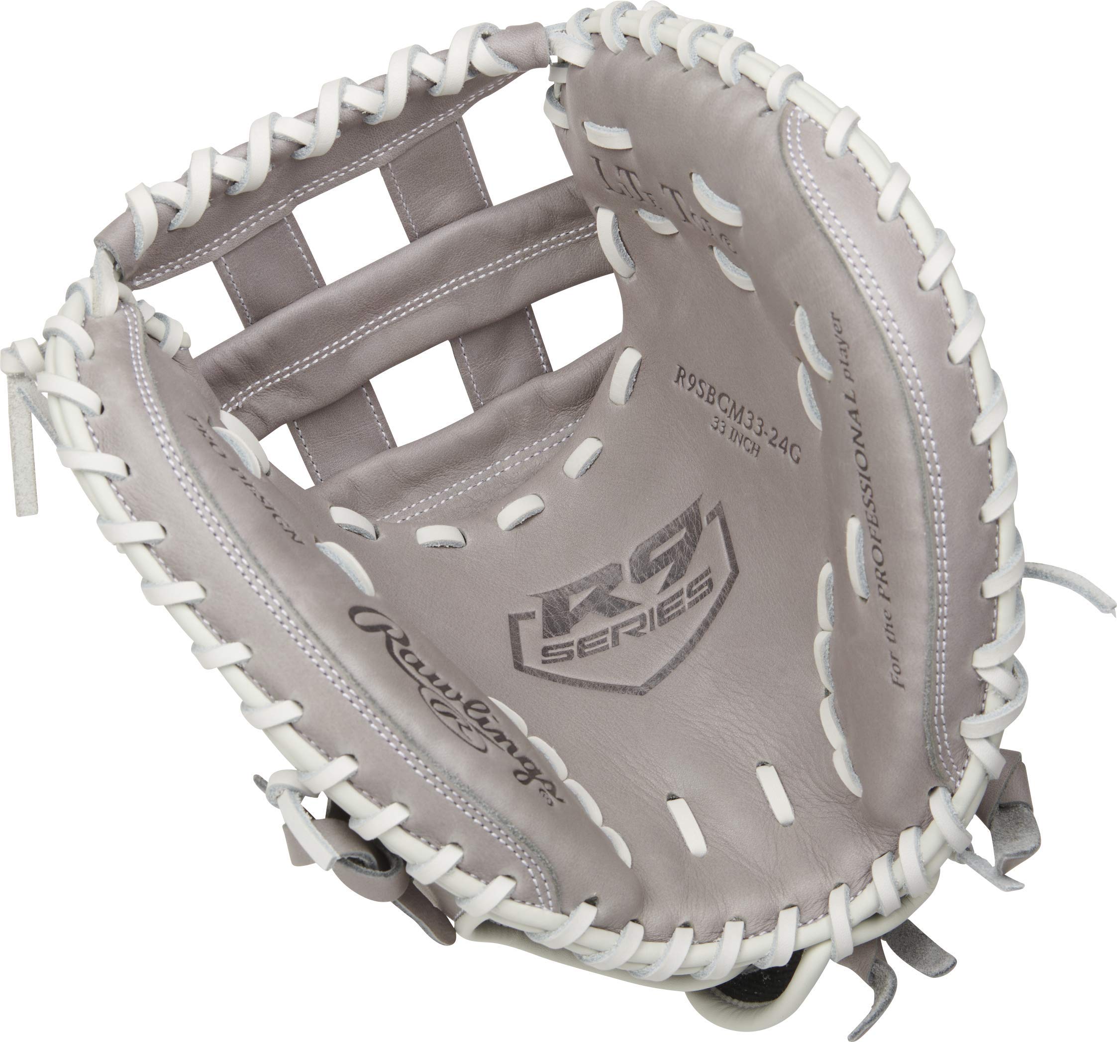 Rawlings R9 Series Fastpitch Softball Catchers Mitt, Pro H Web, 33 inch, Right Hand Throw