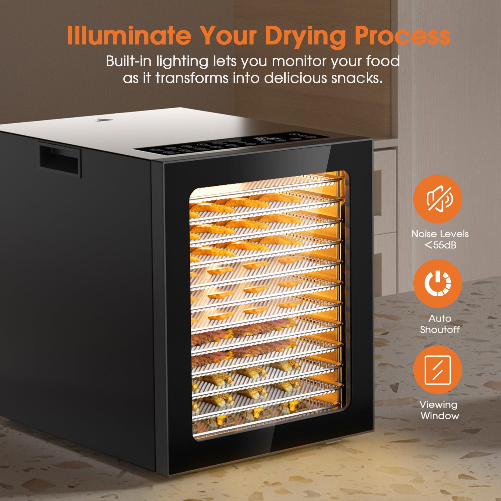 Food Dehydrator for Jerky, 12-Trays Stainless Steel Fruit Dehydrators Machine with Temperature Control & Timer, Digital Food Dryer Machine for Home, Dog Treats, Meats, Veggies