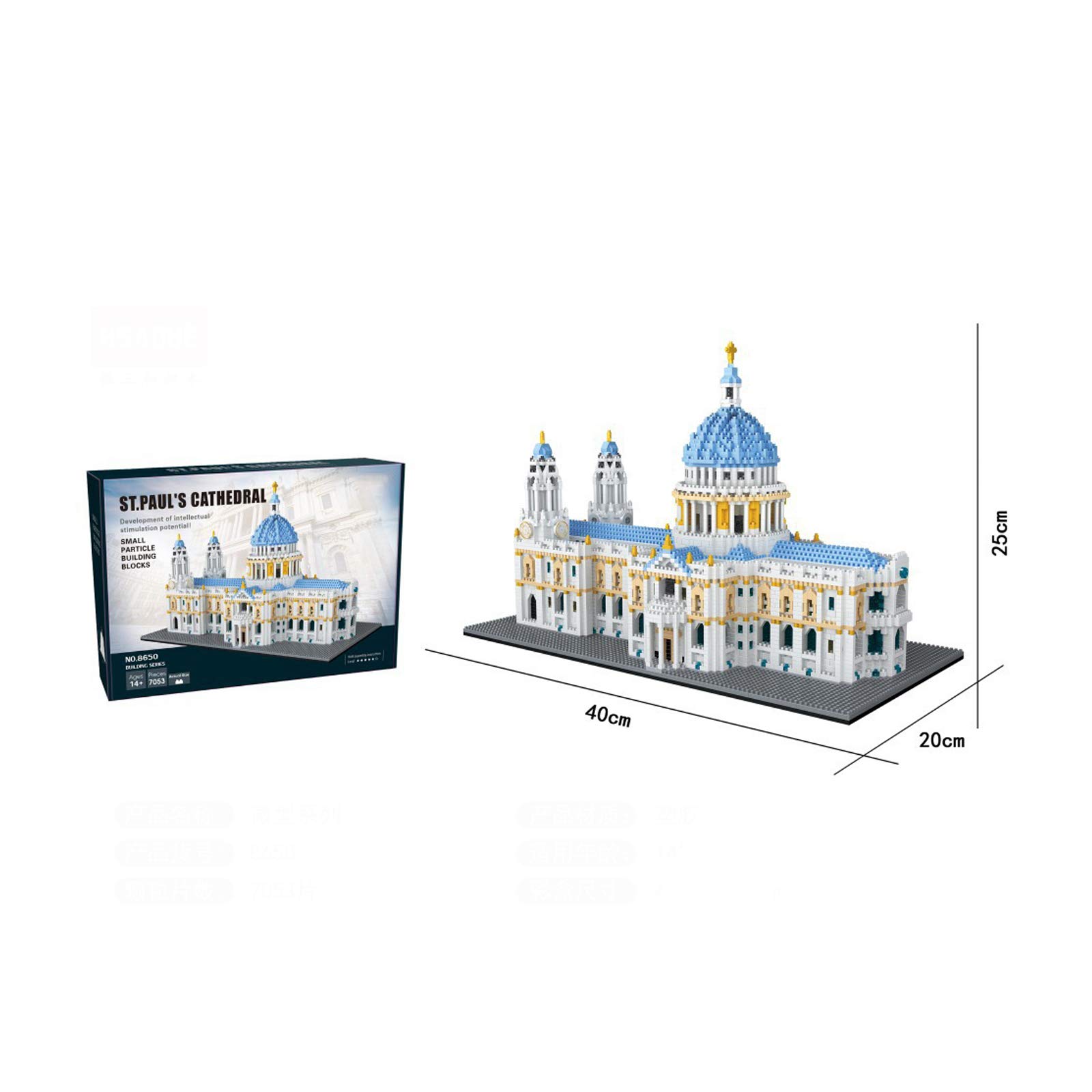 St.Paul's Cathedral Castle Collection Famous Architecture Model Building Block Set (7053pcs ) Micro Mini Bricks Toys Gifts for Kids and Adults