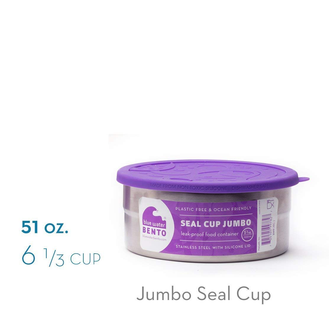 Ecolunchbox Stainless Steel Leak-Proof Large Round Food Container, Jumbo