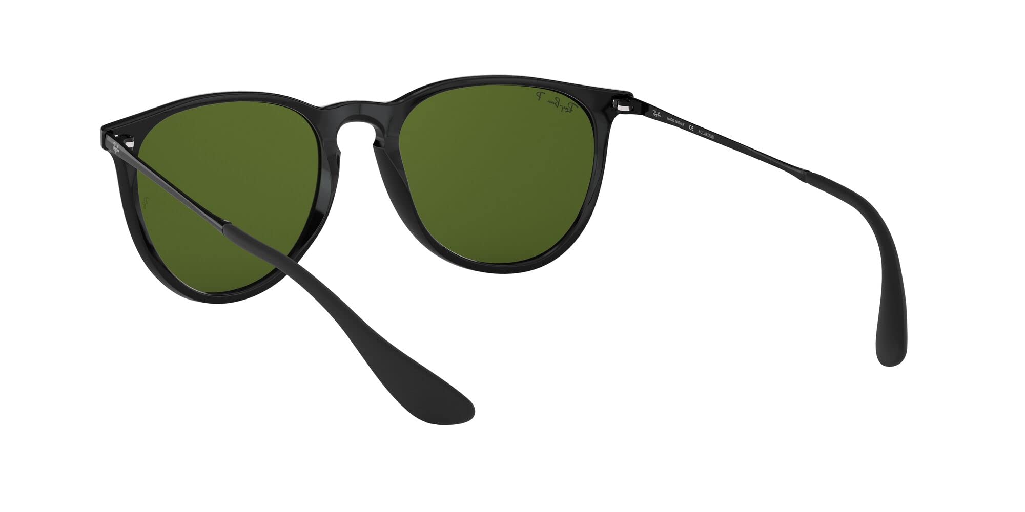 Ray-Ban RB4171F Erika Low Bridge Fit Round Sunglasses, Transparent/Light Grey Gradient Dark Grey, 54 mm