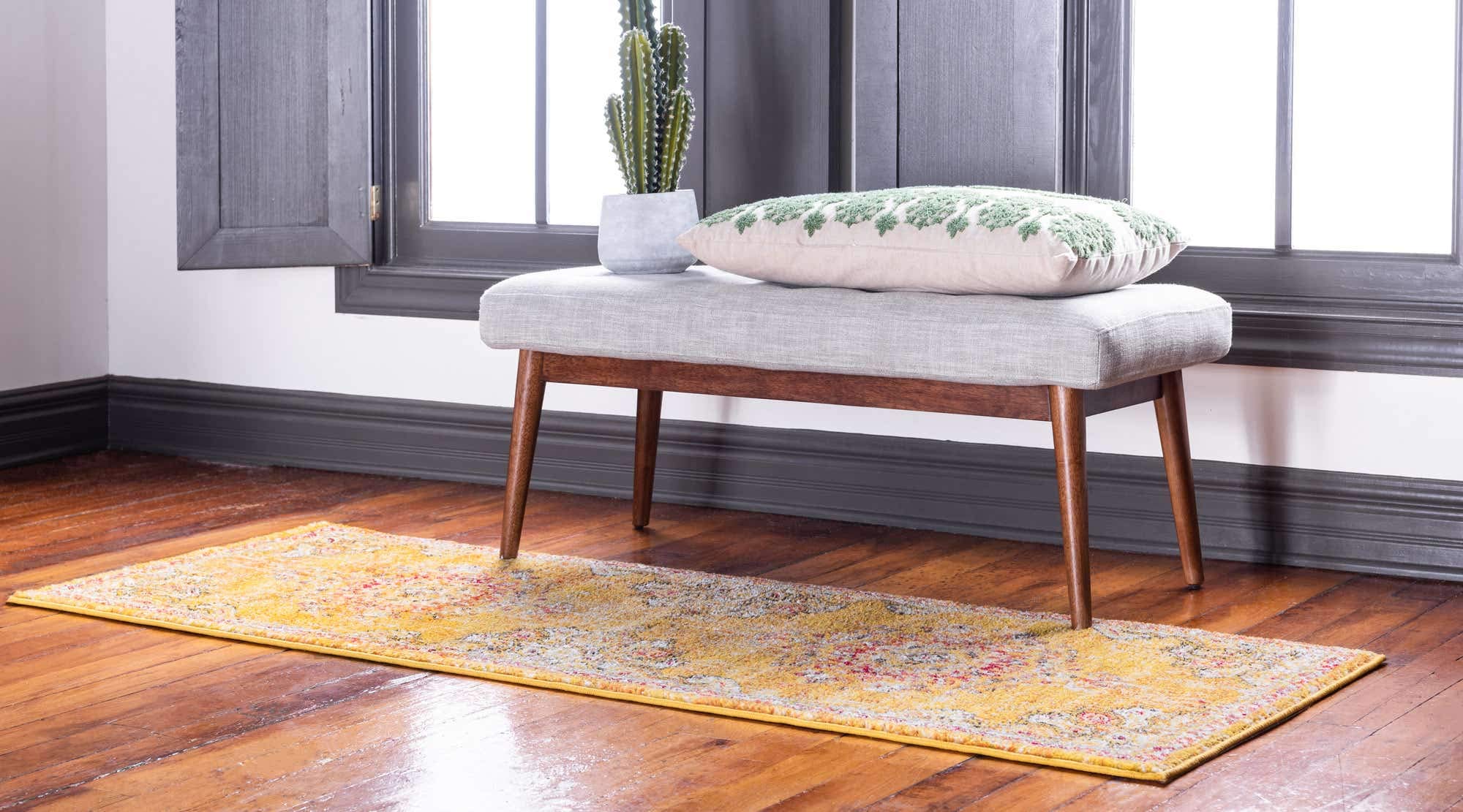 Unique Loom Penrose Collection Area Rug - Alexis (2' 2" x 6' 1" Runner, Gold/ Gray)