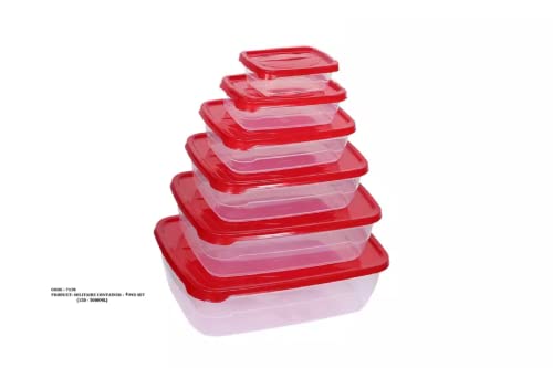 Dialust Rectangular Plastic Food Storage Container with Air Tight Lid Kitchen Food Container Meat Box Fridge and Freezer Storage Boxes Bowl - 225ml, 325ml, 650ml, 1250ml, 2200ml, 3500ml, 6 Pcs, Clear