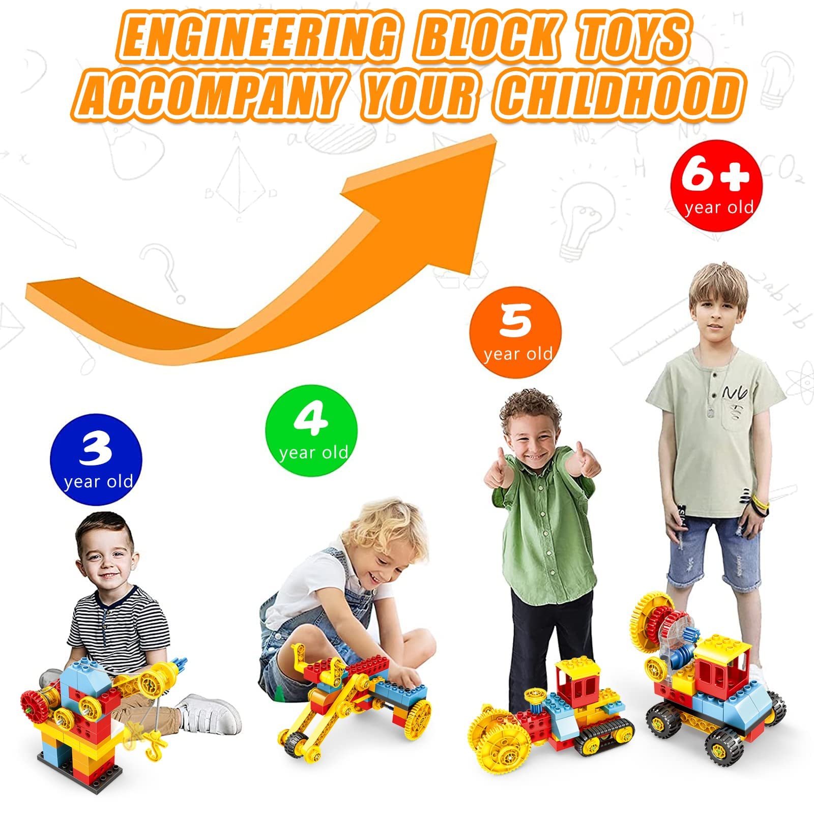 STEM Building Toys for Kids, 10Model Preschool Educational Learning Toys with Storage Box, Construction Engineering Erector Set Preschool Learning Toy,Birthday Gift for Boys Girls 3+ (96Pcs)