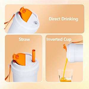 YIKHOM Smoothie Blender, Portable Blender for Shakes And Smoothies with Crushed Ice,10 Blades 12oz Automatic Power-Off Personal Small Mini Juice Blender Cup with 3 Drinking Modes, White