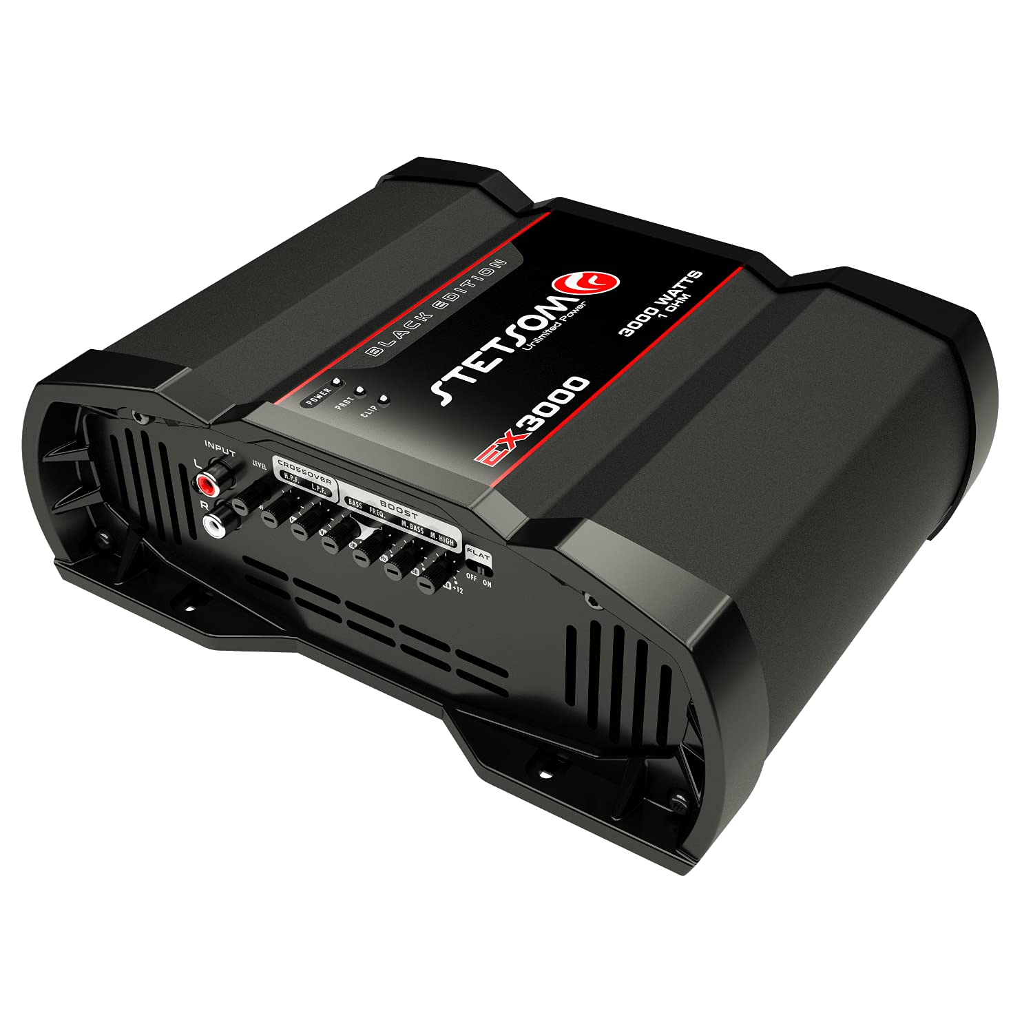 Stetsom EX 3000 Black Edition 1 Ohm Mono Car Amplifier, 3000.1 3K Watts RMS, 1Ω Stable Car Audio, Full Range HD Sound Quality, Crossover & Bass Boost, Car Stereo Speaker MD, Smart Coolers