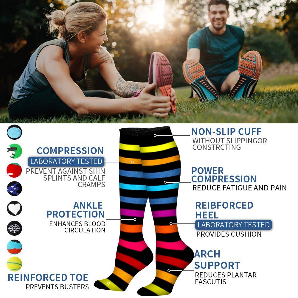 Compression Socks for Women and Men Circulation-Best Support for Running, Athletic, Nursing, Travel