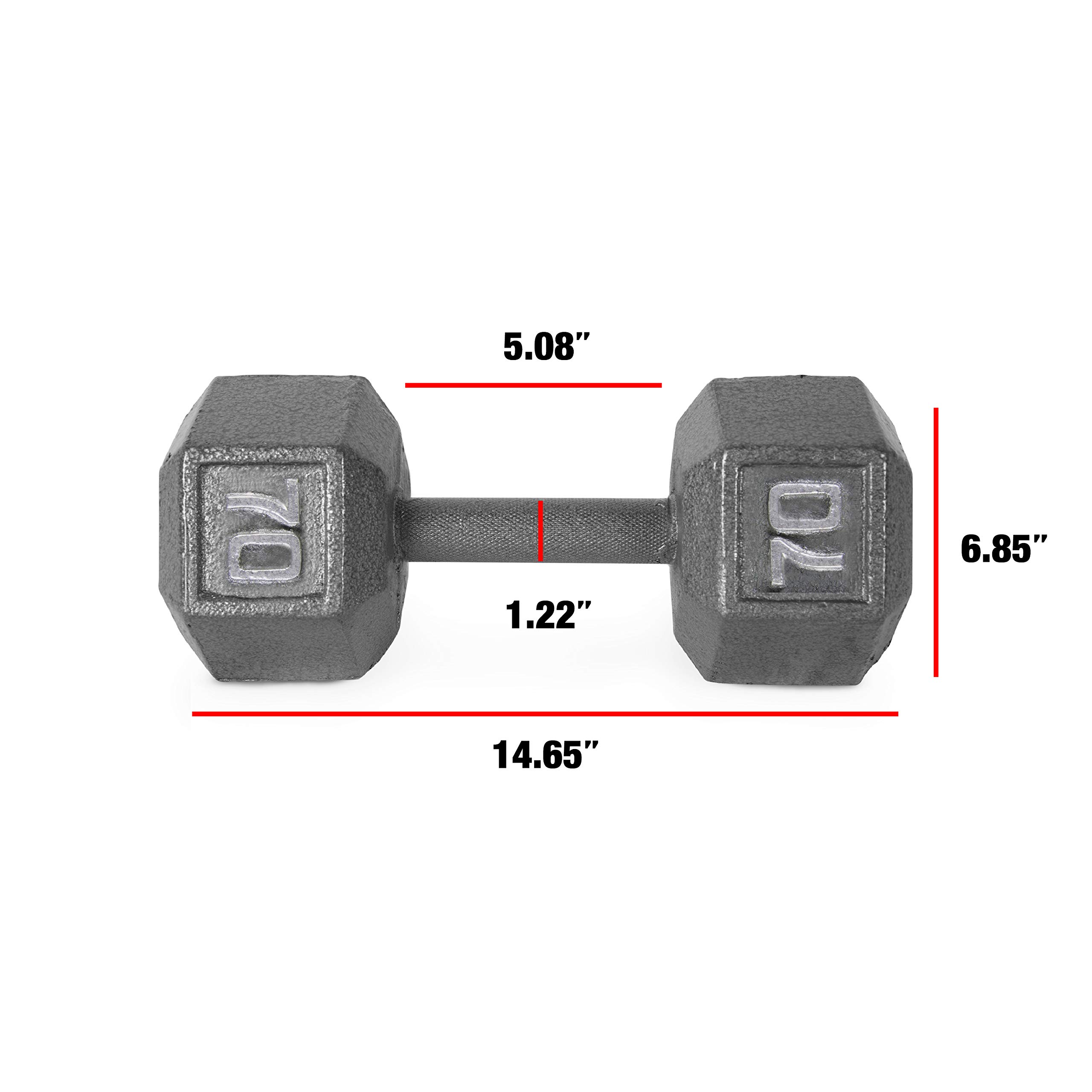 CAP Barbell Solid Hex Single Dumbbells (70-Pound)