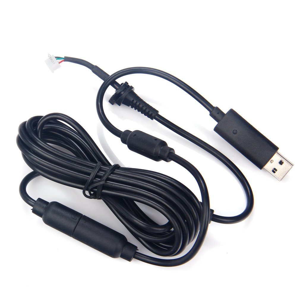 USB 4Pin Converter Line Cord Cable + Breakaway Adapter Replacement Fit for Xbox 360 Wired Controller (Black)