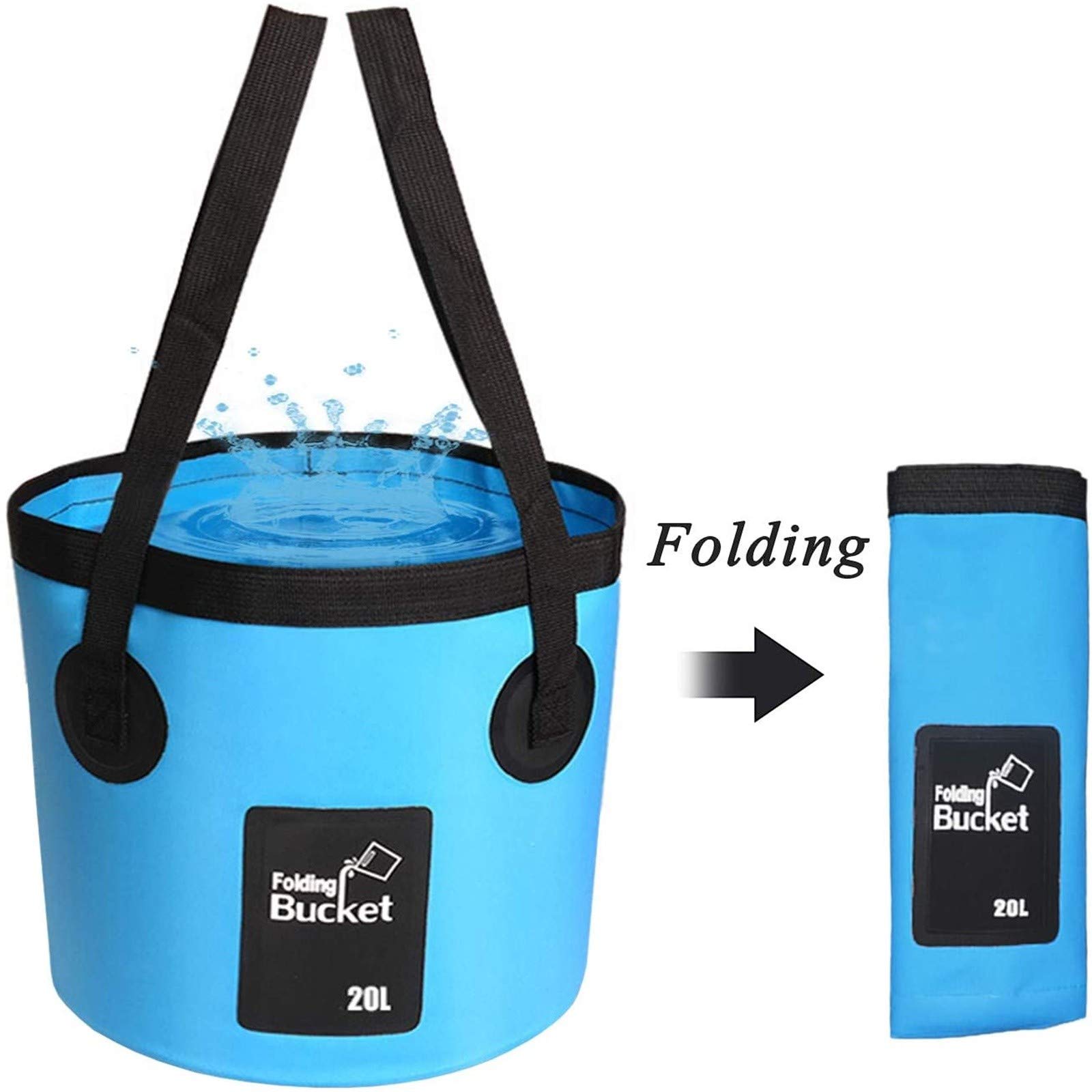 Collapsible Multi-Function Suitable for Gardening Bucket Hiking Fishing Bucket Fishing (Blue, One Size)