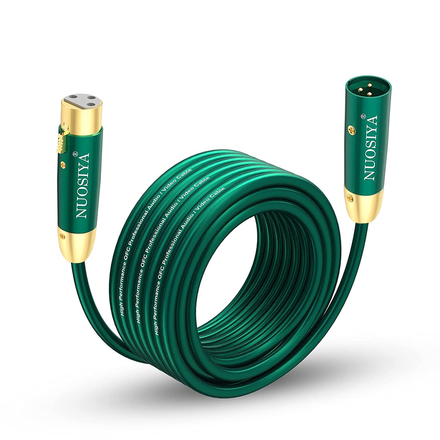 XLR Cable 25ft, NUOSIYA XLR Microphone Cable, XLR Male to Female Balanced Cable Gold Plated 3Pin, XLR to XLR Cable 22AWG Copper Wire, XLR Mic Audio Patch Cord, XLR Speaker Cable for Mixer, DMX, Record