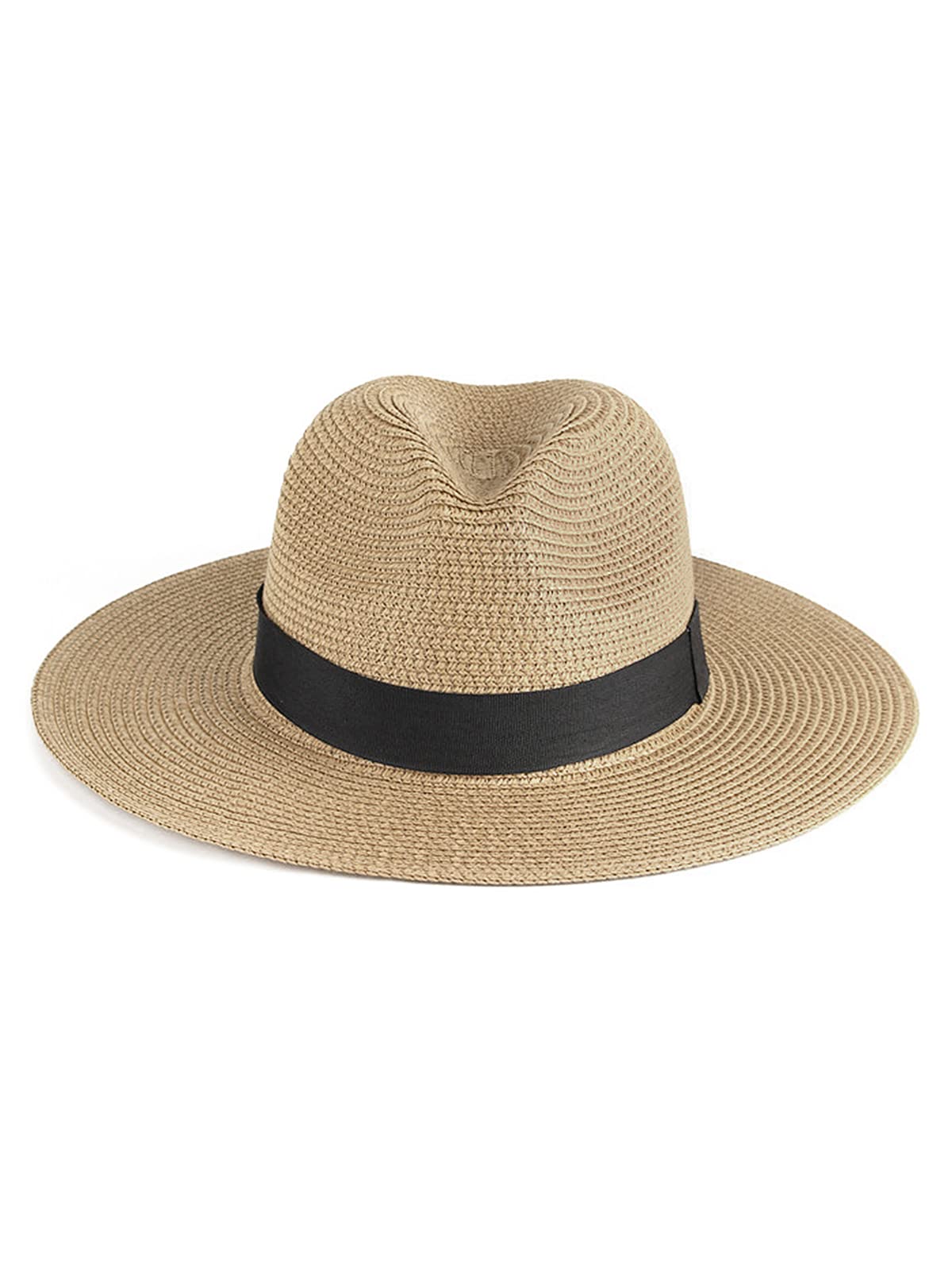 Century Star Straw Hat for Women Sun Hat Wide Brim Beach Hat Panama Hat Fedora Hat for Men Sun Protection Khaki One Size