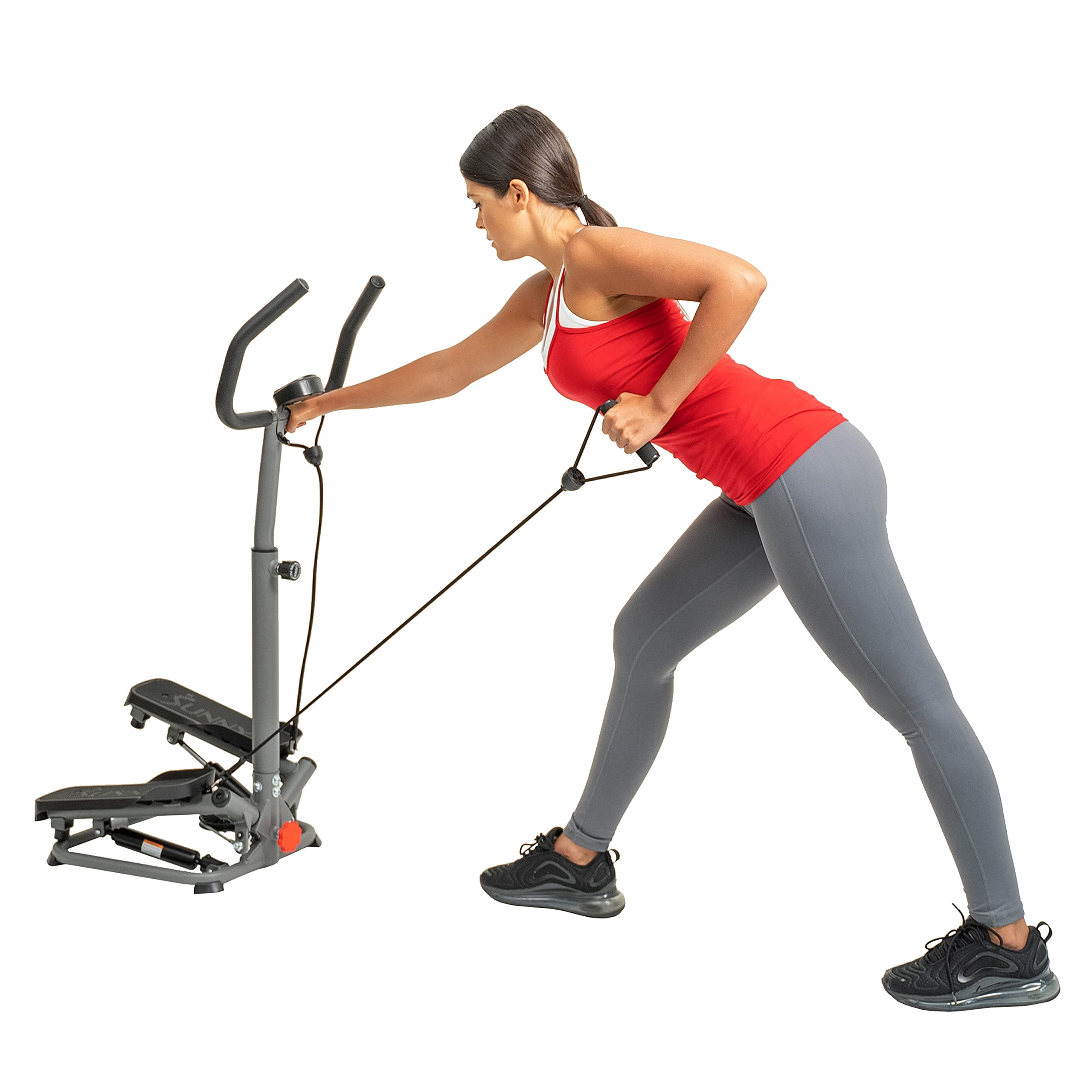 Sunny Health & Fitness Handlebar Fitness Step Machine with Resistance Bands - SF-S020065