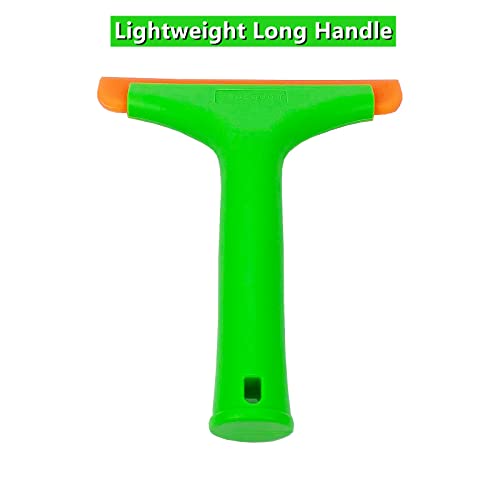 Lunbengo Small Window Squeegee, Streak-Free 5.9In Silicone Water Blade for Auto Windshield Wiper, Sink and Mirror, 7.5In Long Glass Care Squeegee for Vehicle Tinting, Glass Film Application, Green