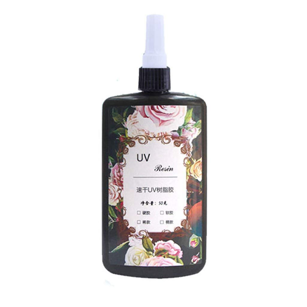 UV Resin - Crystal Clear Hard Type Glue Ultraviolet Curing Resin for DIY Jewelry Making Craft Decoration - Transparent Glue Solar Cure Sunlight Activated Resin for DIY Resin Mold, Casting and Coating