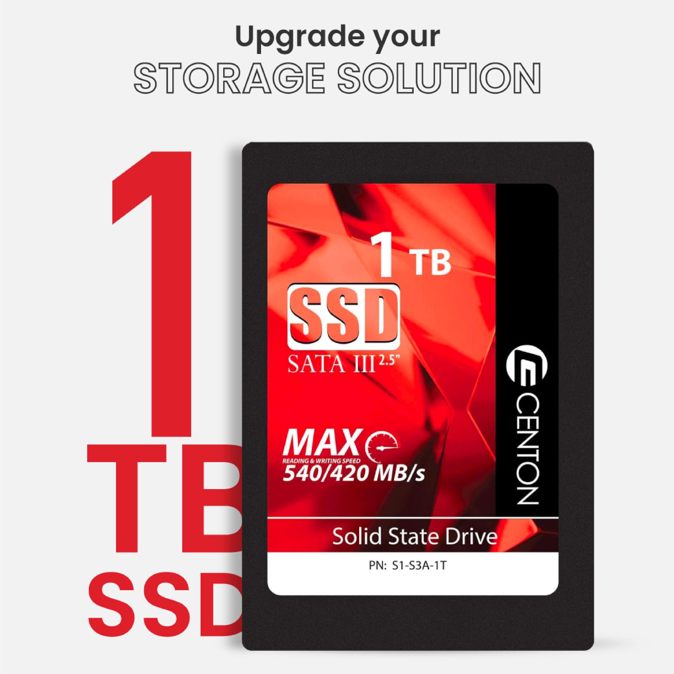 Ceton Electronics MP Essential 1TB Hard Drive, SSD SATA III, 2.5β Solid State Drive, Internal Hardrives