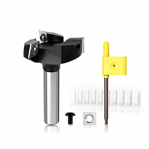 CNC Spoilboard Surfacing Router Bit, 1/2" Shank,3 Wing,2"Cutting Diameter.Adopt Carbide.Professional Woodworking Tools