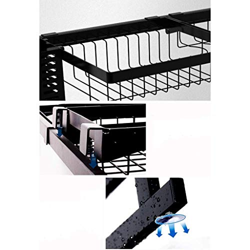 SDGH Dish Rack - Stainless Steel Dish Rack Nonslip Length Adjustable with Chopstick Holder