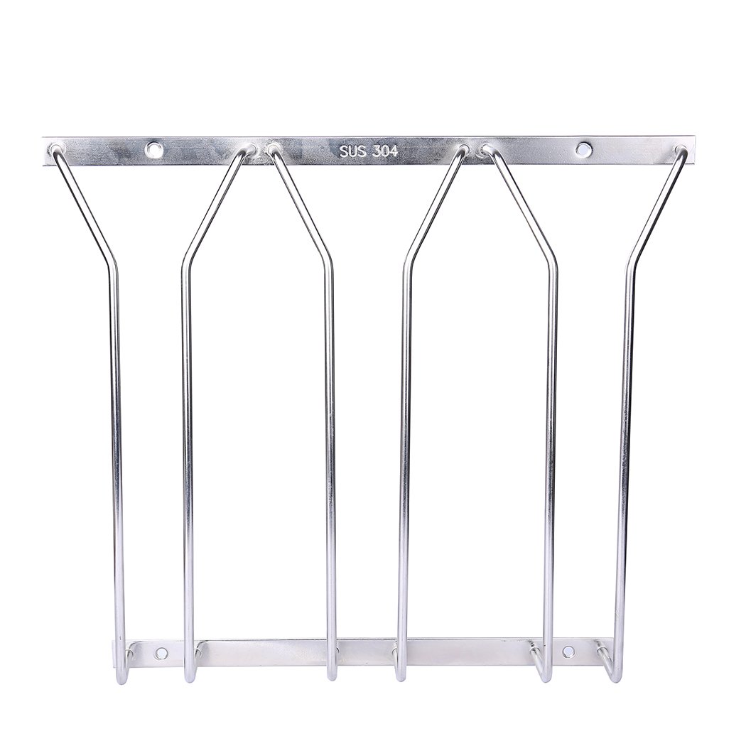 Dianoo 3 Row Wine Glass Rack Wire Hanging Rack Stainless Steel Stemware Rack Holder Under Cabinet 10.78 Inch