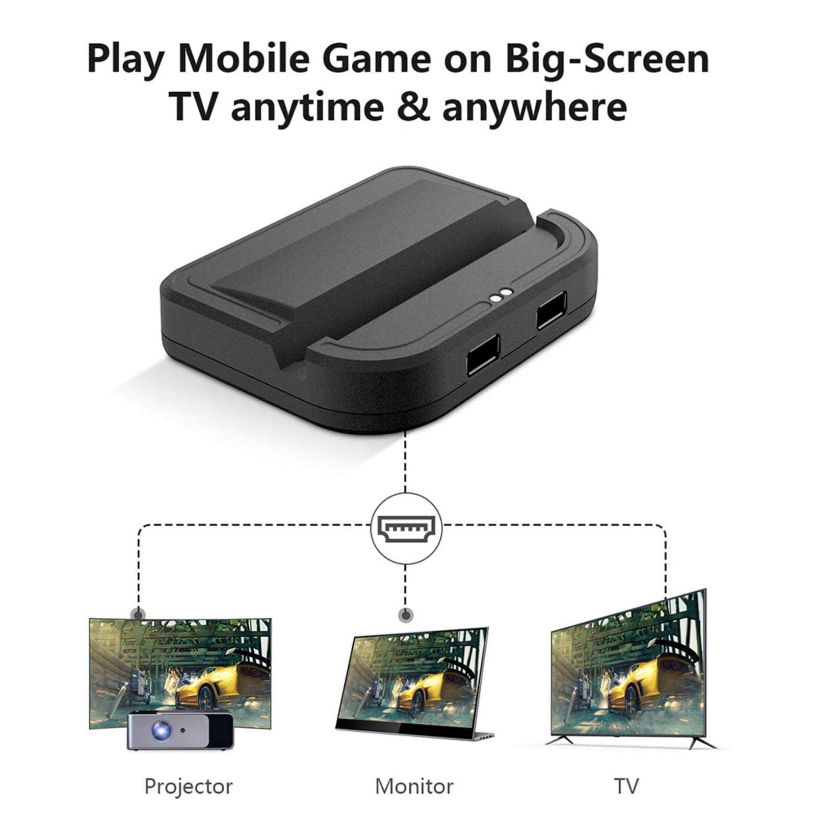 CHUWUJU USB C Wired PUBG Mobile Game Keyboard Mouse Converter Adapter, Gaming Controller Gamepad with HDMI USB 3.0 Port for Shooting Games 4k@144Hz Monitor TV, Compatible with Android Phone/Tablets