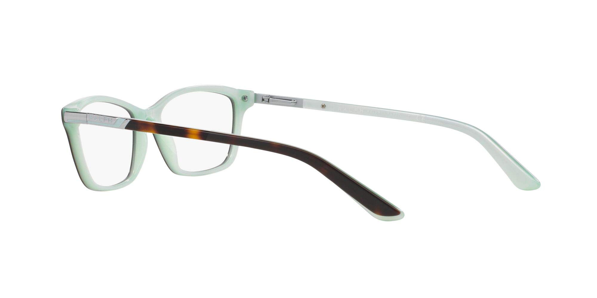 Ralph by Ralph Lauren Women's RA7044 Cat Eye Prescription Eyewear Frames, Shiny Havana On Aquamarine/Demo Lens, 52 mm