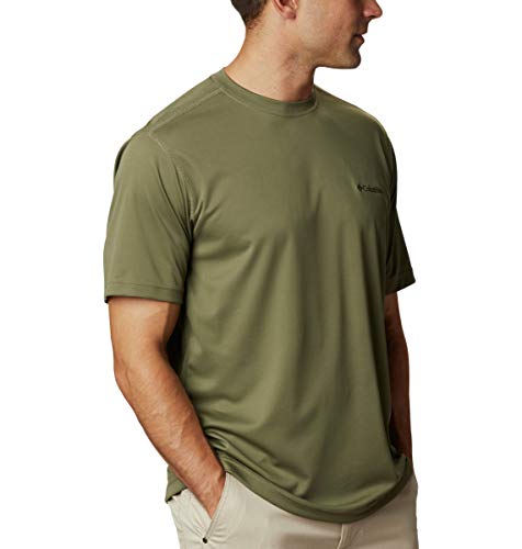 Columbia Men's Meeker Peak Short Sleeve Crew, Stone Green, Large