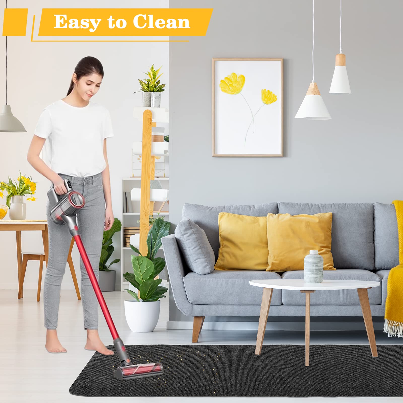 Chair Mat for Hardwood Floor, Multi-Purpose Rug for Hard Floor, Non-Slip and Noise Reduction Mat, 55x35 inch Rolled Packing (Dark Gray)
