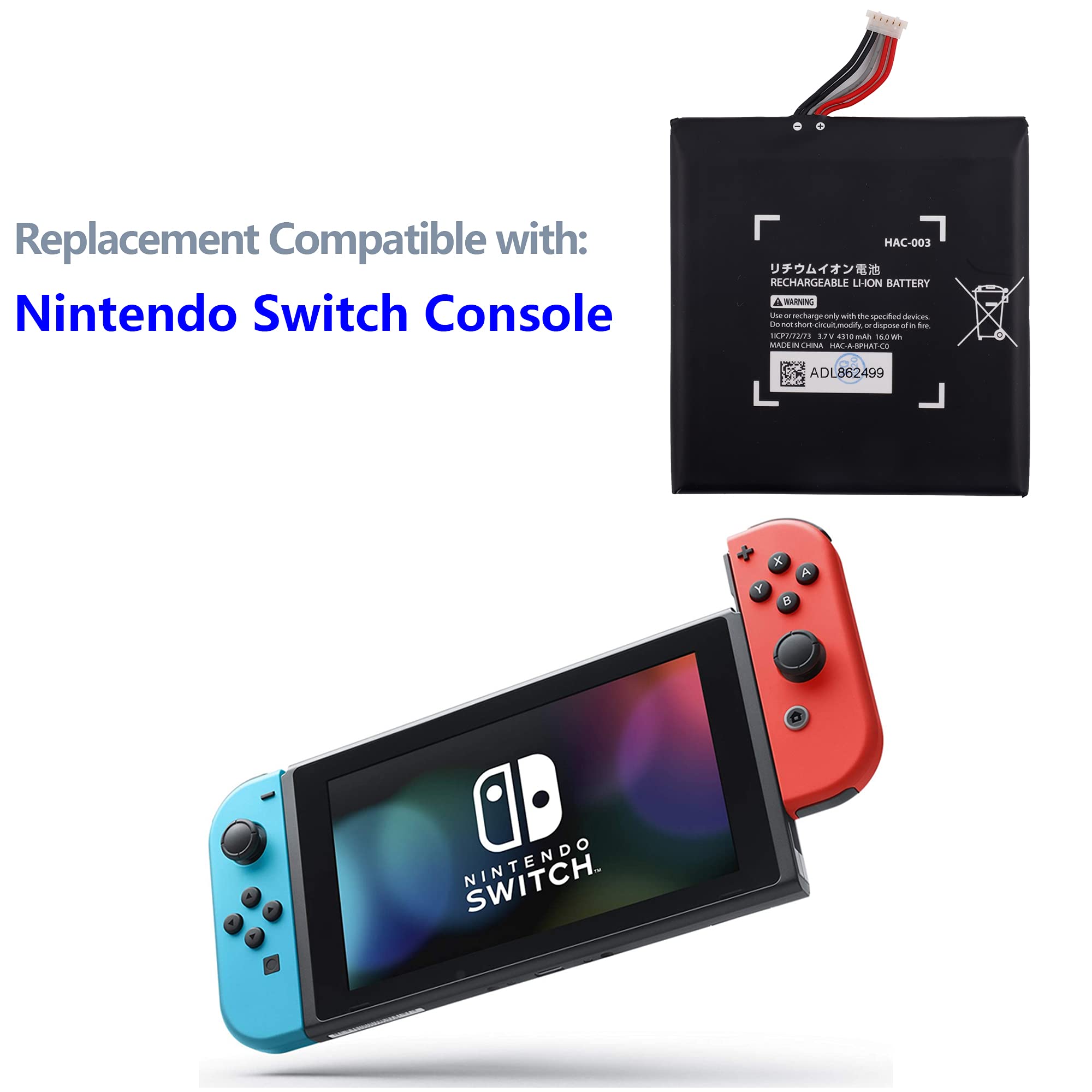 SWARK Battery HAC-003 Compatible with NintendoSwitch 2017 Game Console HAC-001 with Tools