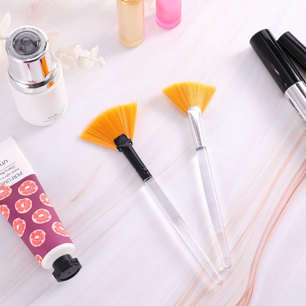 CEREALY 12 Pack Facial Fan Brushes Fan Soft Brushes Makeup Beauty Fan Brushes Acid Applicator for Glycolic Peel Masques