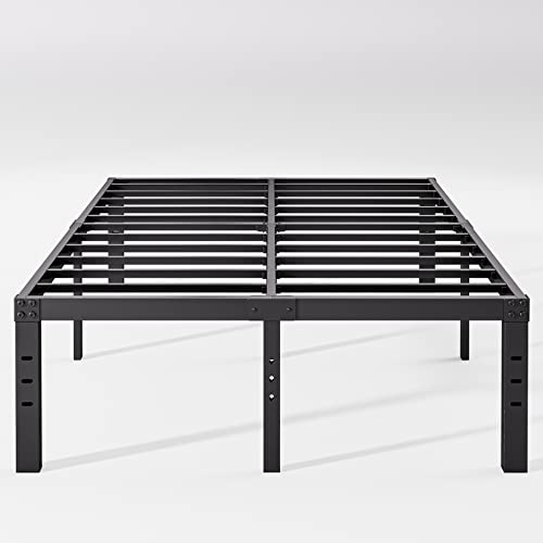 Neslime 18 Inch Full Size Bed Frame No Box Spring Needed, Heavy Duty Metal Platform Bed Frame Full for Heavy People, Easy Assembly, Noise Free, Black