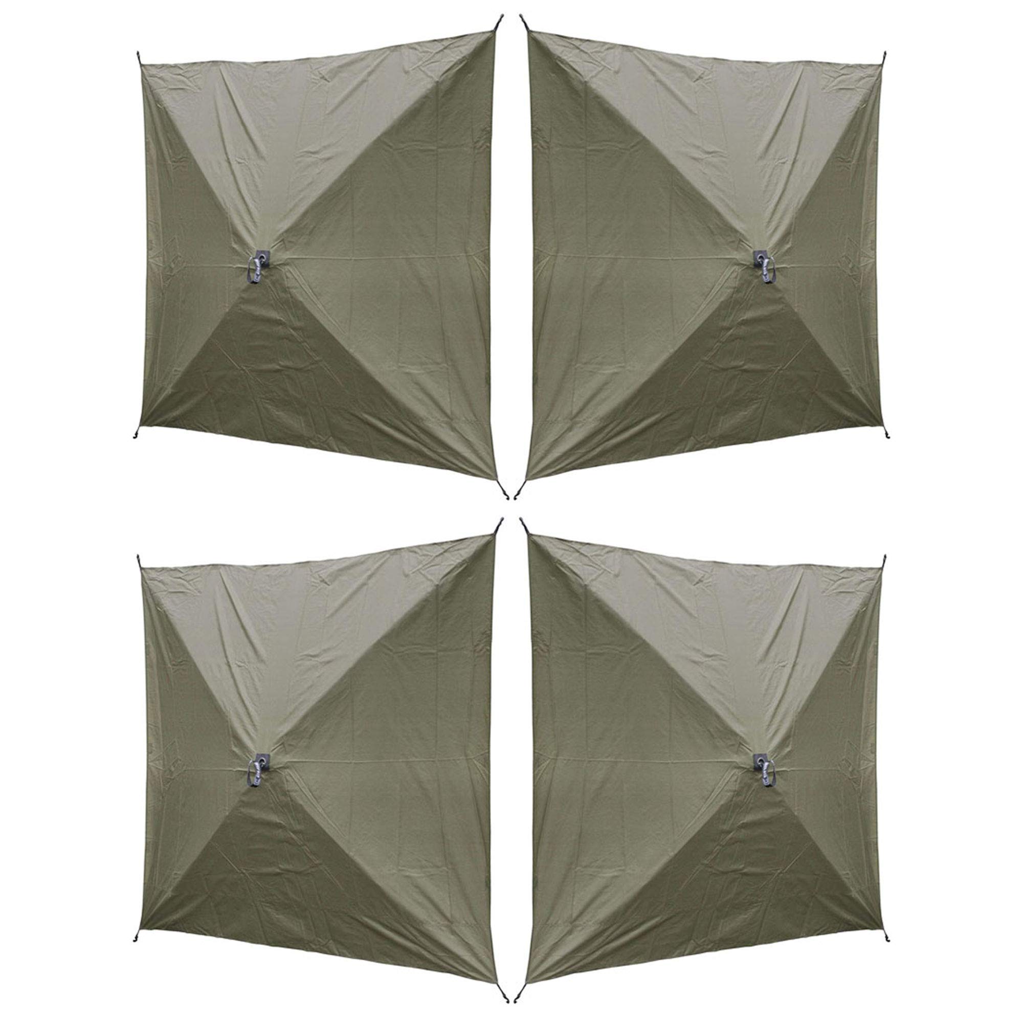 CLAM Quick Set Screen Hub Green Tent Wind & Sun Panels, Accessory Only (4 Pack)