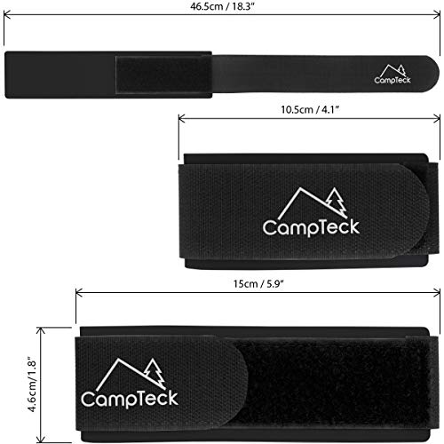 CampTeck U6890 - Ski Straps, Ski Ties, Ski Bands - 1 Pair (2 straps) - Fasteners for Skis for Easy Carrying, Transporting, Travel and Storage - Black