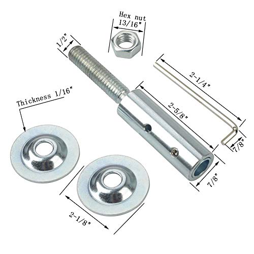 EMILYPRO Shaft Arbor Extension 1/2" and 5/8"/ Motor Arbor Threaded Shaft Adapter Longer Version for Buffing Grinding Wheels / For Bench Grinder - Right 1 Pack