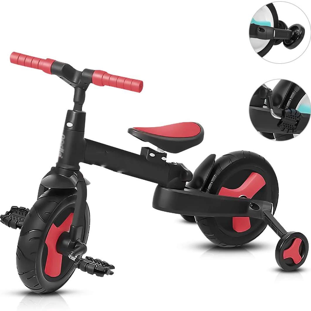 SZNWJ Ygqtbc 4 in 1 Kids Trike Enlarged Children Walker with Parent Steering Push Handle,Folding Balance Bike for 1-6 Years Old Boys Girls (Color : B)