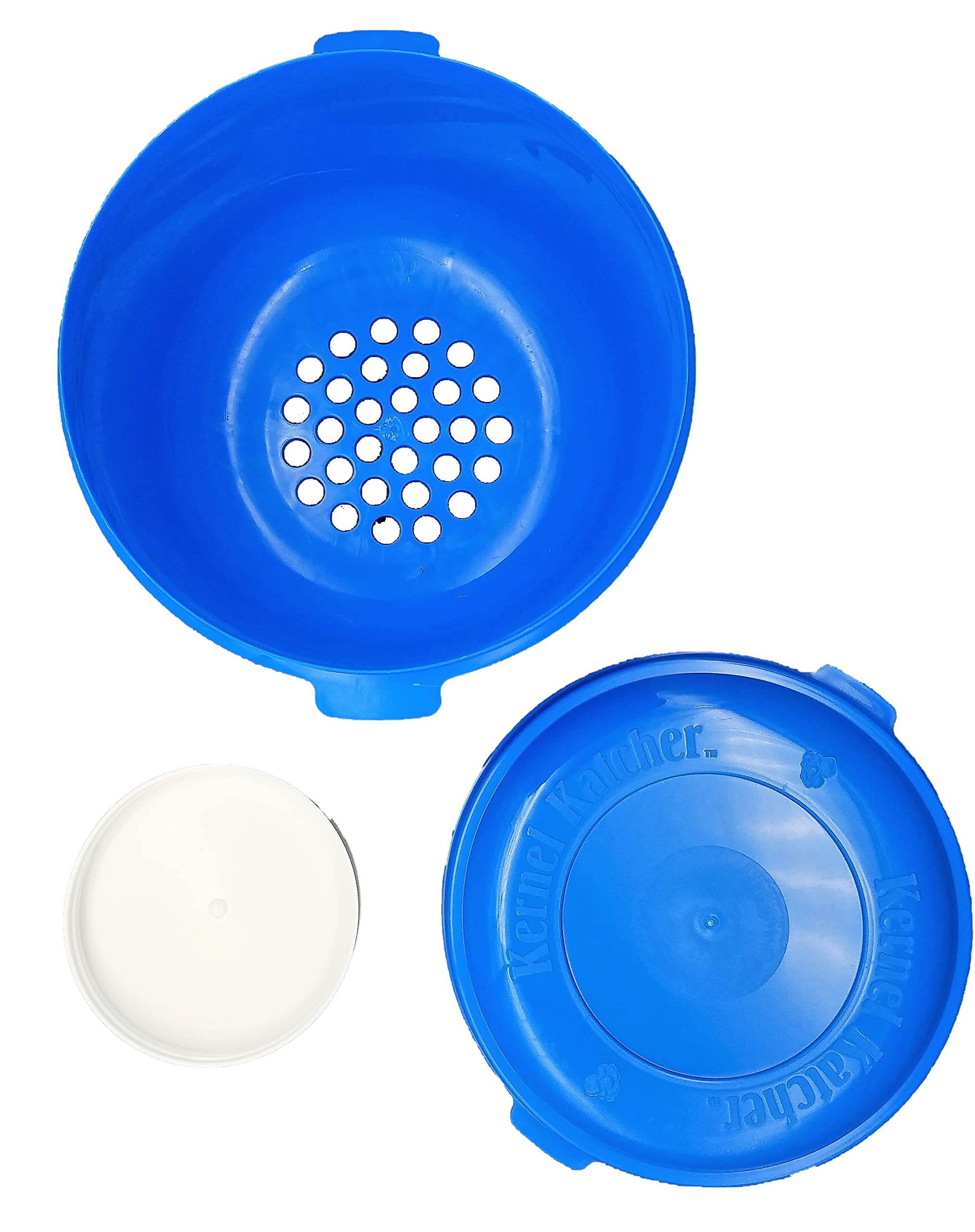 Kernel Catcher Popcorn Bowl-- Dentist Invented, Dishwasher Safe, Recycled Material (Blue)