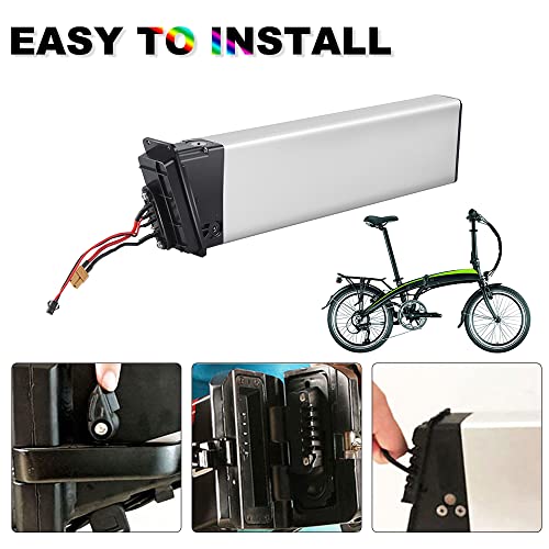F-wheel Electric Bike Battery,Ebike Battery 48V,10Ah 480Wh Li-ion Ebike Conversion Kit with Battery, Electric Bike Motor Kit with Battery for Max 350W (Silver)