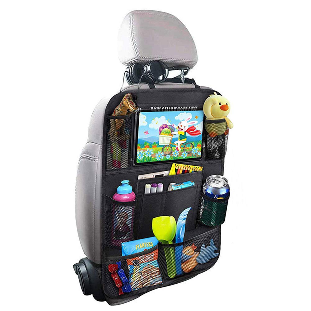 Car Backseat Organizer Kick Mat, Car Organizer Back Seat Protectors with Touch Screen Tablet Holder Backseat Organizer for Kids(2 Packs)