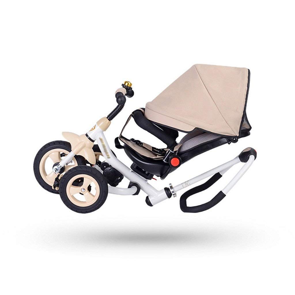 SZNWJ Ygqtbc Children's Tricycle,Children's Tricycle Bicycle Baby Stroller 1-5 Years Old Baby Stroller Child 3 Wheel Bicycle,Protective Awning(Color : Gold)