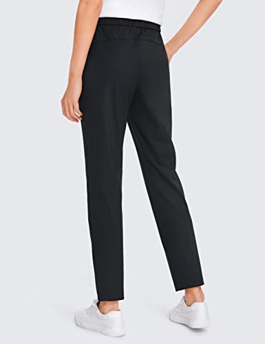 CRZ YOGA Womens 4-Way Stretch Athletic Pants - High Waisted Sweatpants Pockets Trave Lounge Workout Casual Work Trousers Black Small