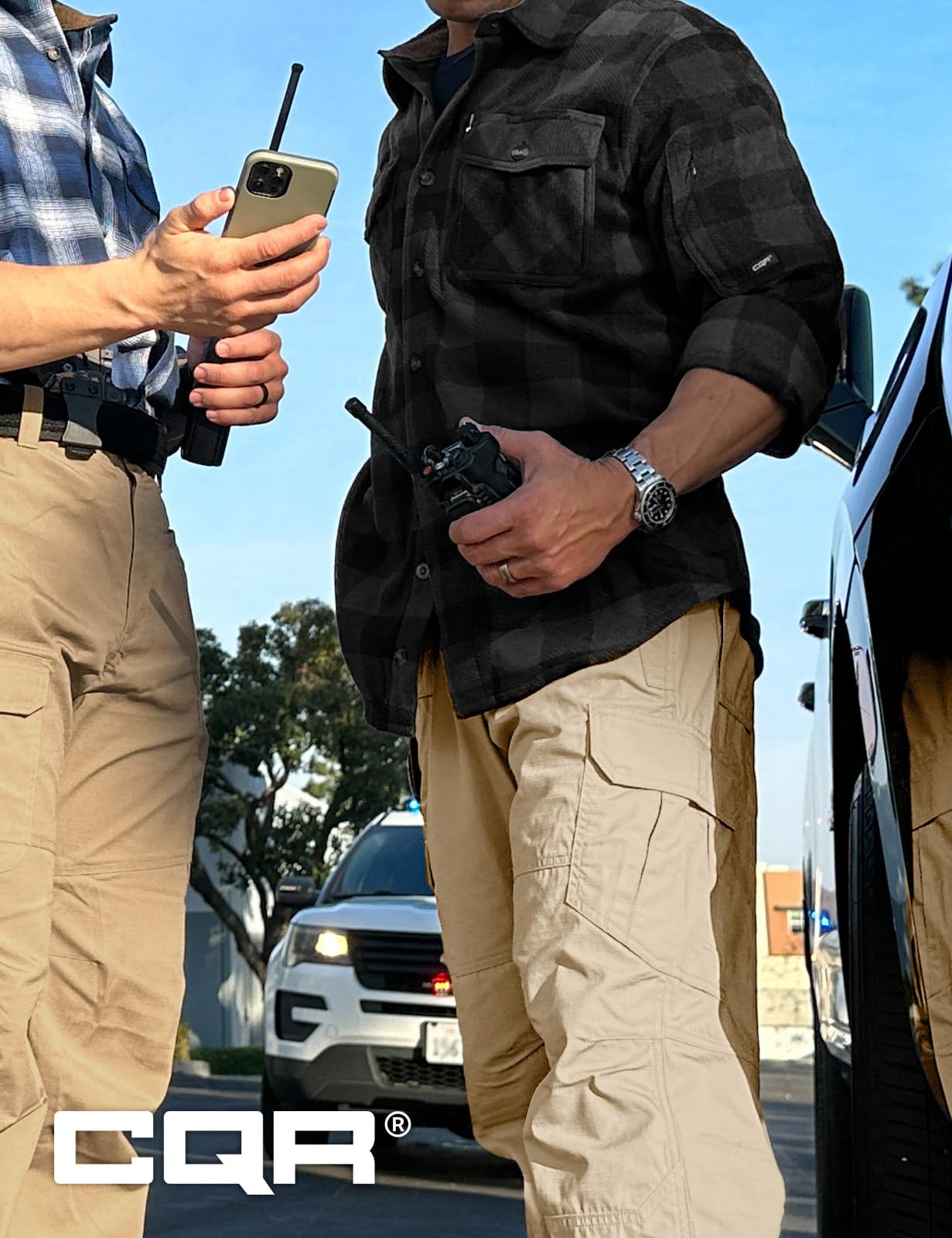 CQR Men's Tactical Pants, Water Resistant Ripstop Cargo Pants, Lightweight EDC Work Hiking Pants, Outdoor Apparel, Ripstop Mag Pocket Charcoal, 34W x 30L