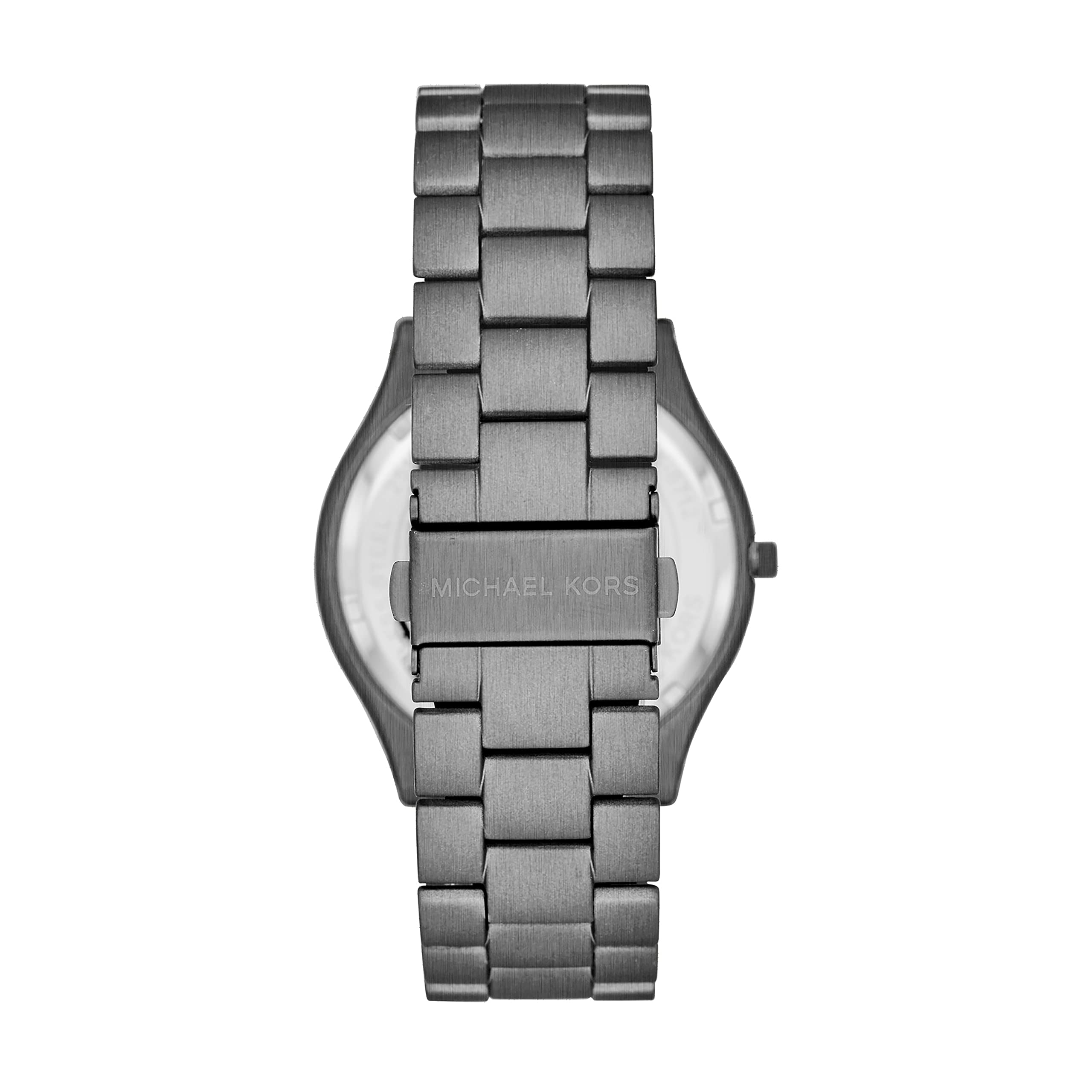 Michael Kors Men's Slim Runway Quartz Watch with Stainless Steel Strap, Gunmetal, 22 (Model: MK1044)
