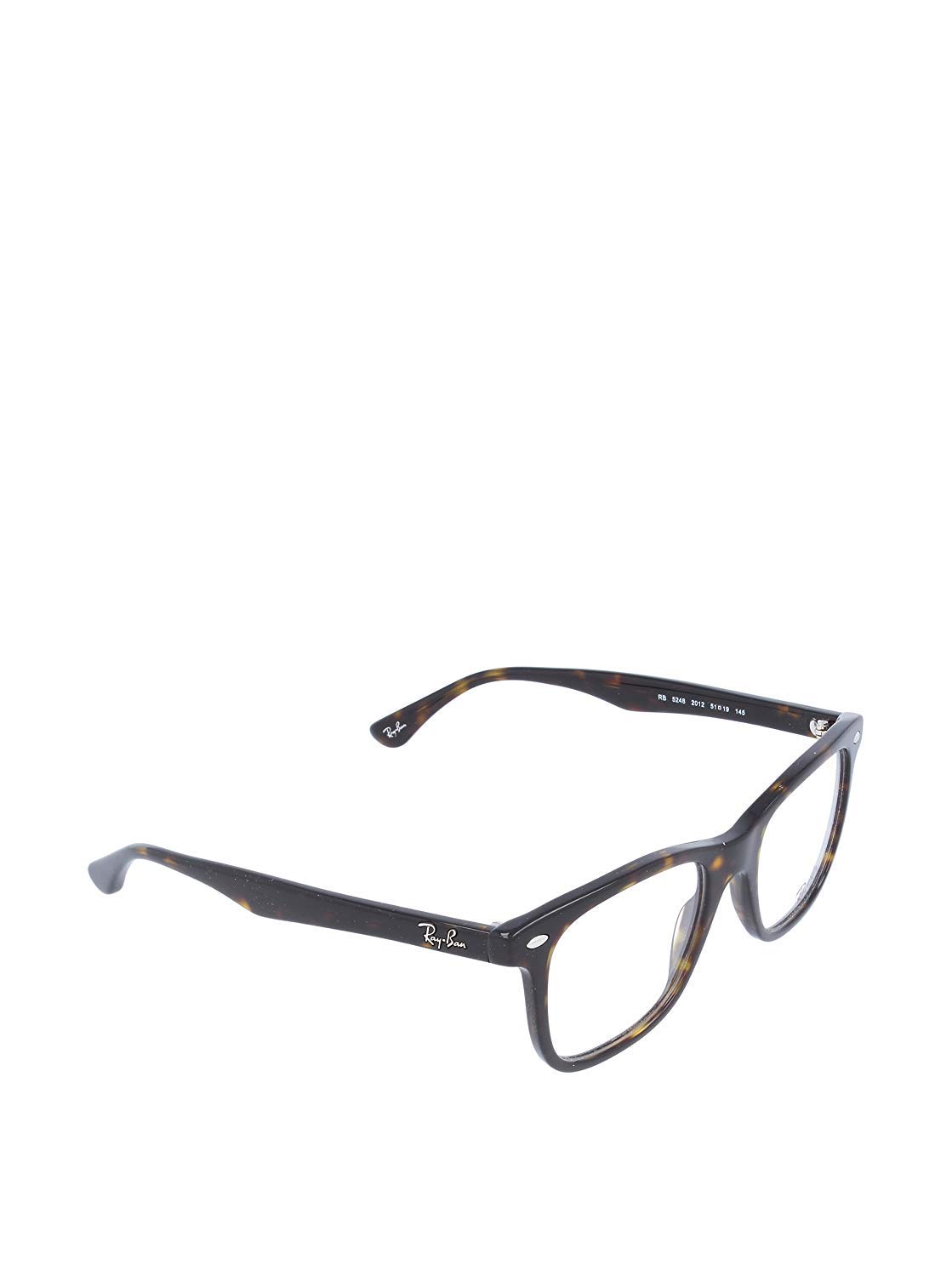 Ray-Ban RX5248 Rectangular Prescription Eyeglass Frames, Dark Havana/Demo Lens, 51 mm